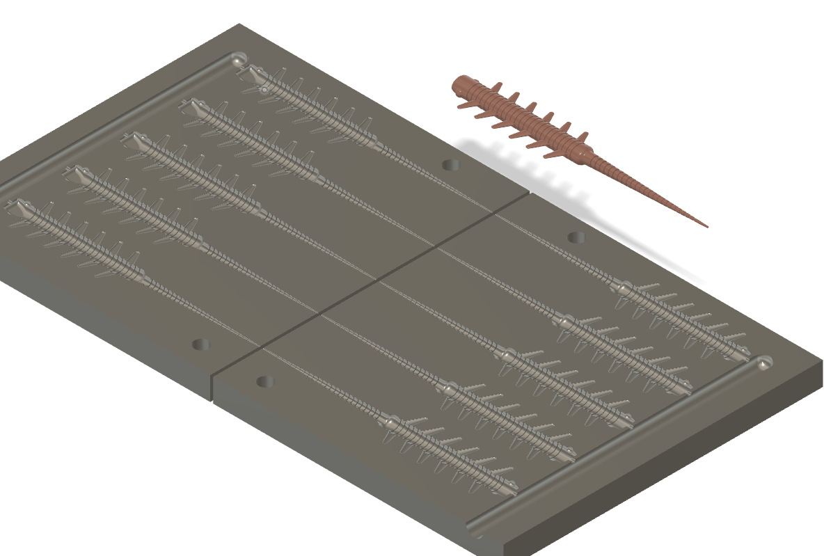 🚰 Mold Water Bug : Fishing lure Softbait mold 3D STL file for CNC and ...