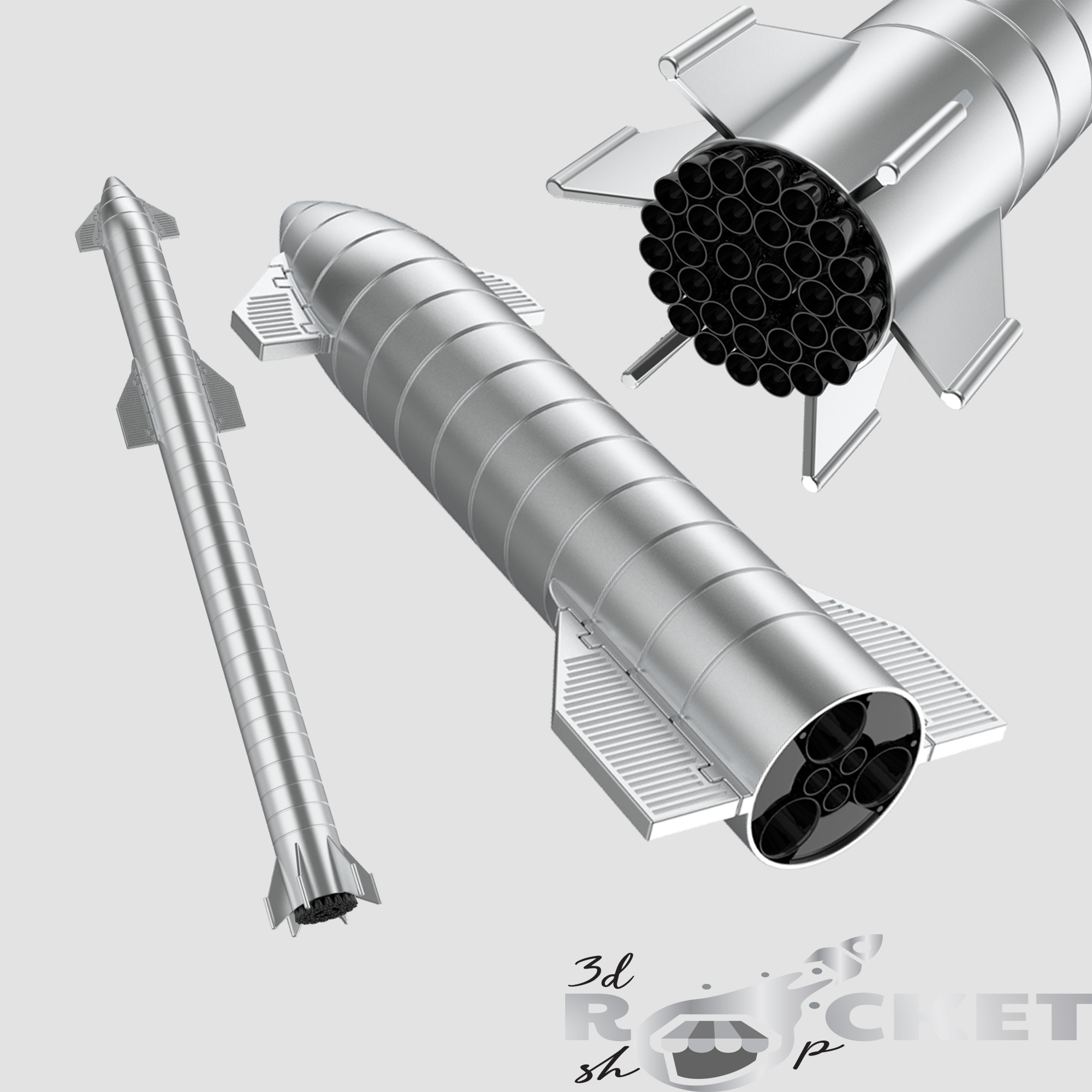 🚀 SpaceX Starship & Superheavy (Scale 1:250) - 50cm・ STL File for ・Cults