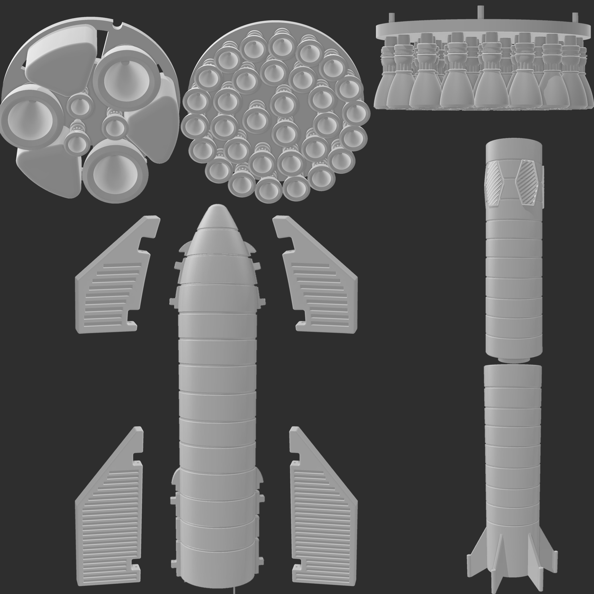 🚀 SpaceX Starship & Superheavy (Scale 1:250) - 50cm・ STL File for ・Cults