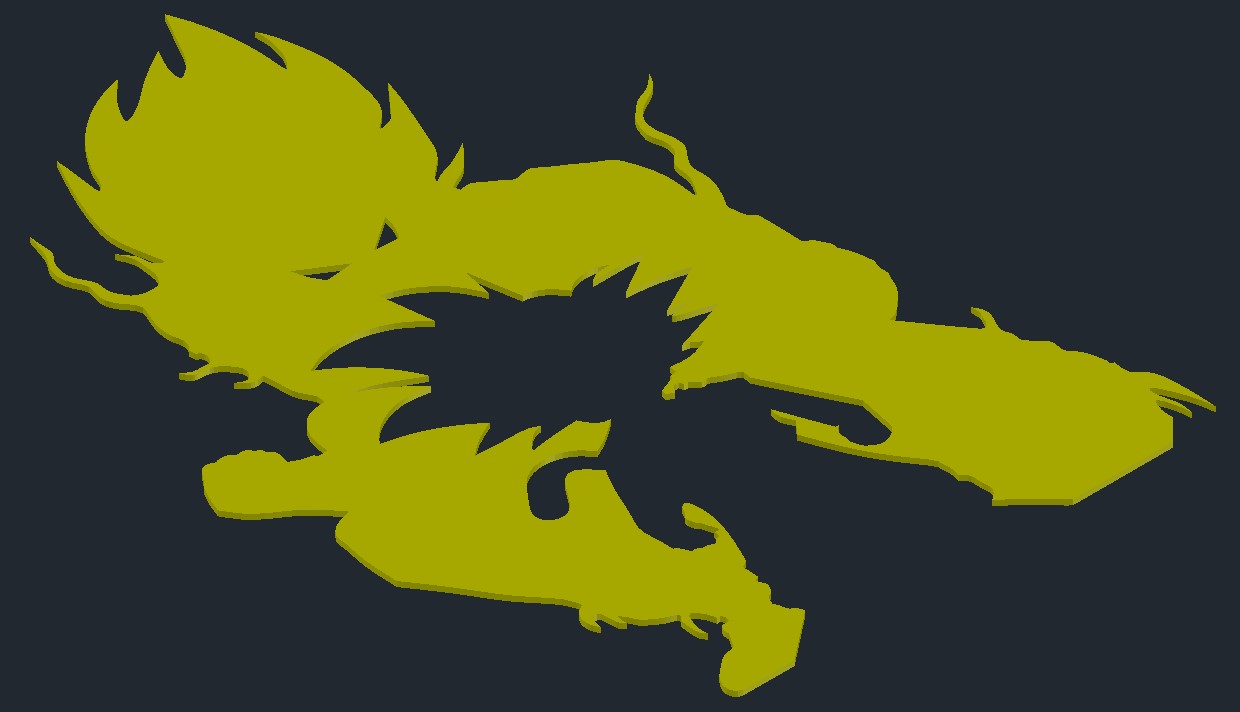 STL file 2D Wall Art - Son Goku 🎨 ・3D printer design to download・Cults