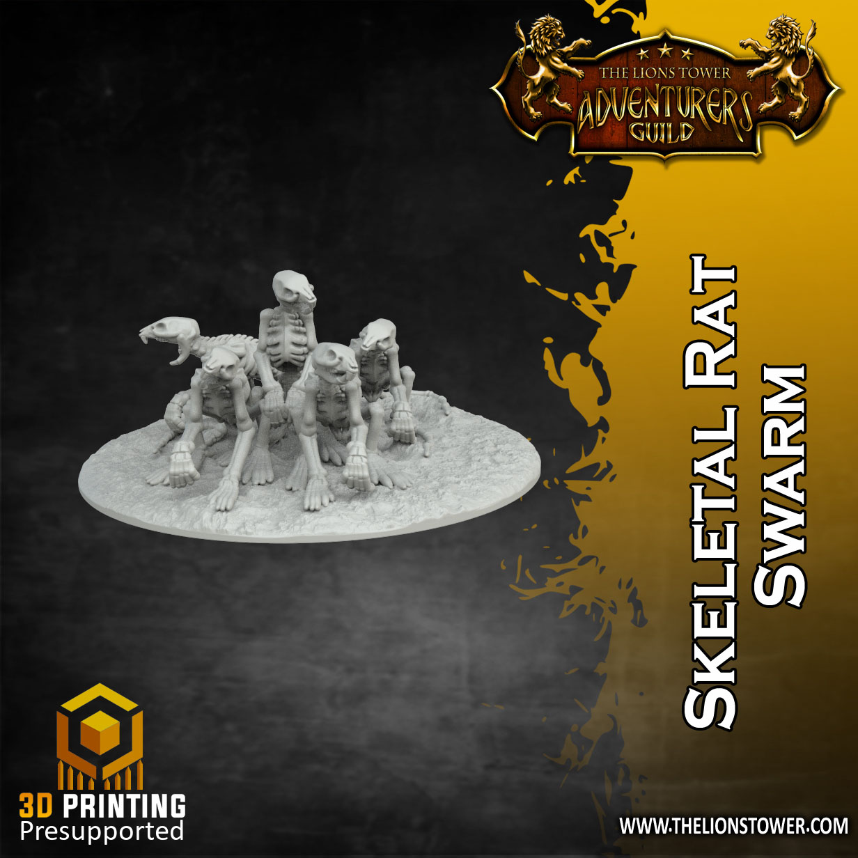 🐀 Skeletal Rat Swarm (32mm scale, Pre-supported miniatures)・ 3D File ...