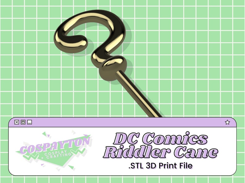 🦯 DC Comics Riddler Cane 3D File for Cosplay | Batman 3D Print・ STL ...