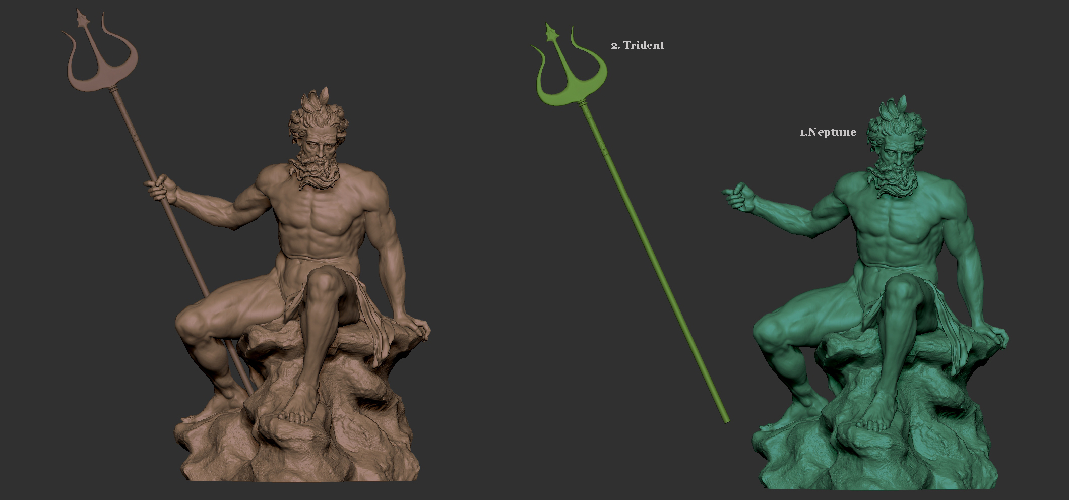 STL file Neptune Sculpture 3D print model 🗿 (OBJ)・Model to download and ...