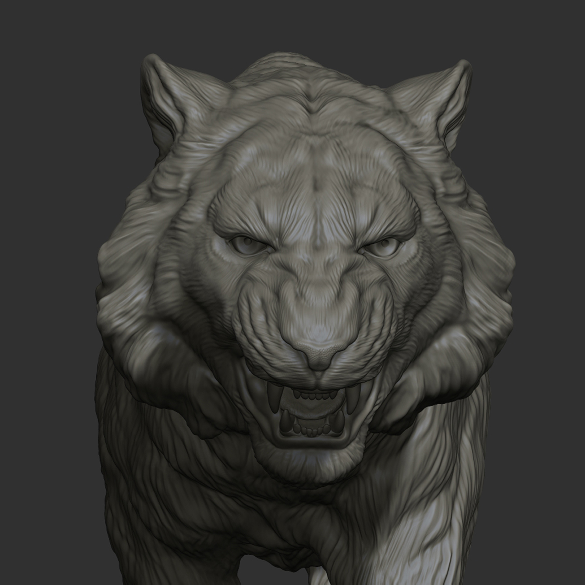 🐅 Tiger walking・ STL File for 3D printing and CNC machining - Laser ...