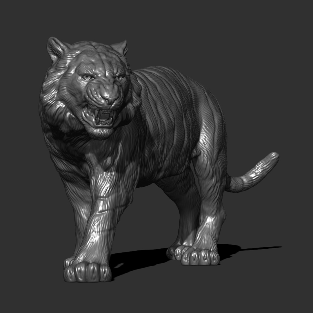 🐅 Tiger statue・ STL File for 3D printing and CNC machining - Laser ...