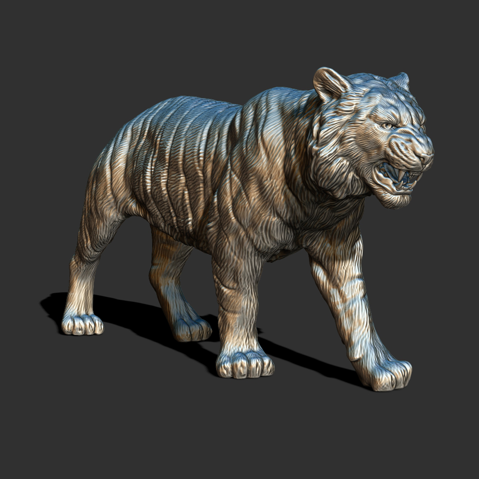 🐅 Tiger walking・ STL File for 3D printing and CNC machining - Laser ...