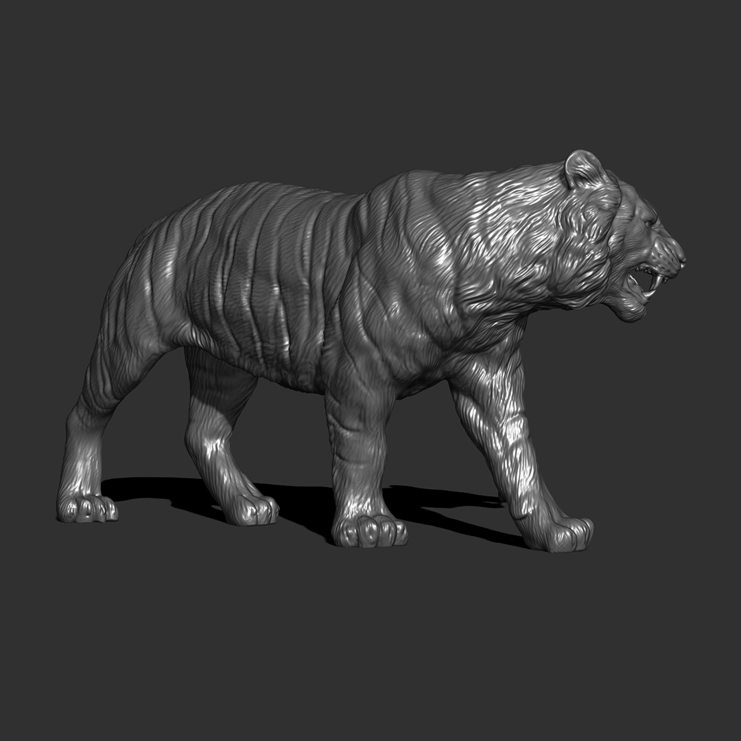 🐅 Tiger statue・ STL File for 3D printing and CNC machining - Laser ...