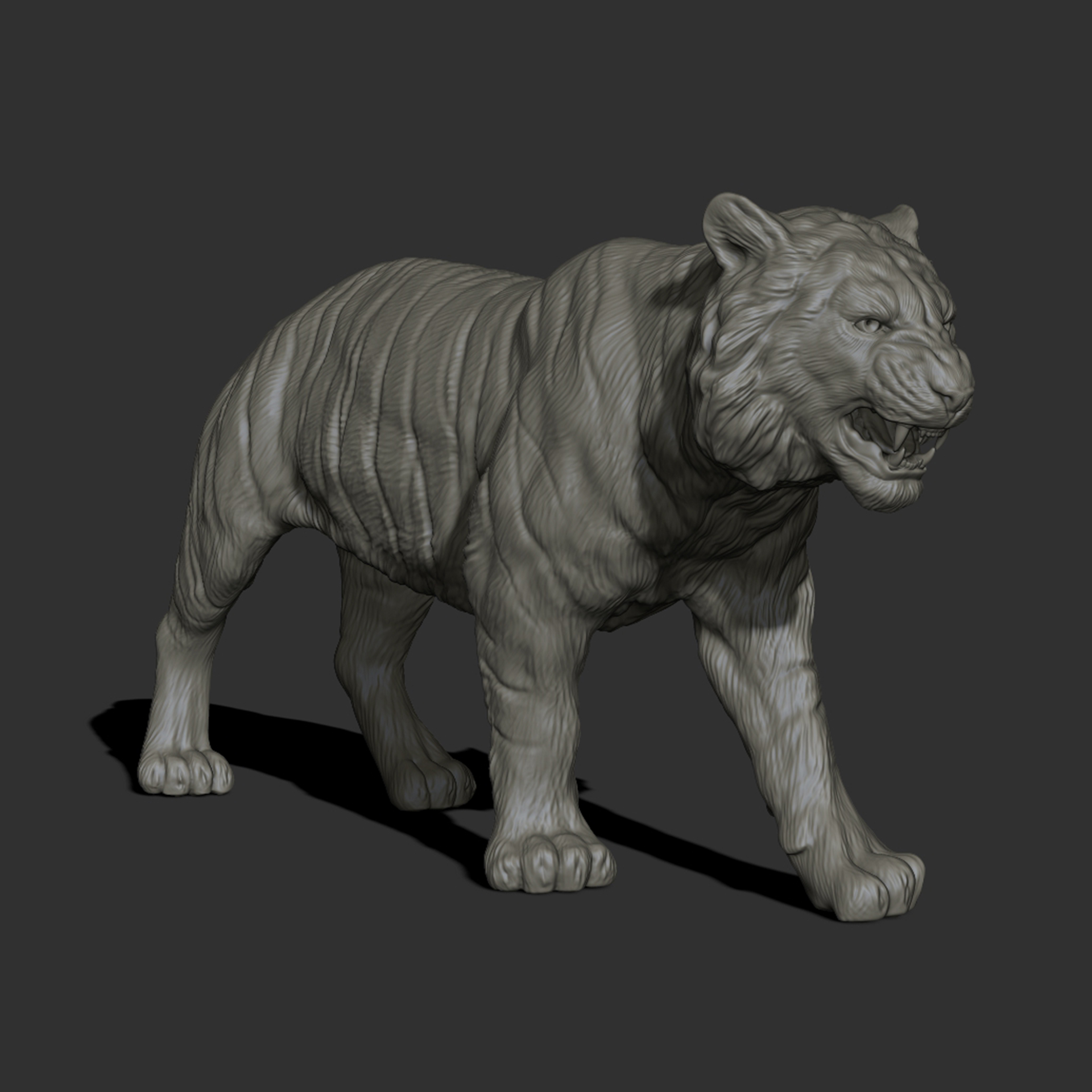 🐅 Tiger walking・ STL File for 3D printing and CNC machining - Laser ...