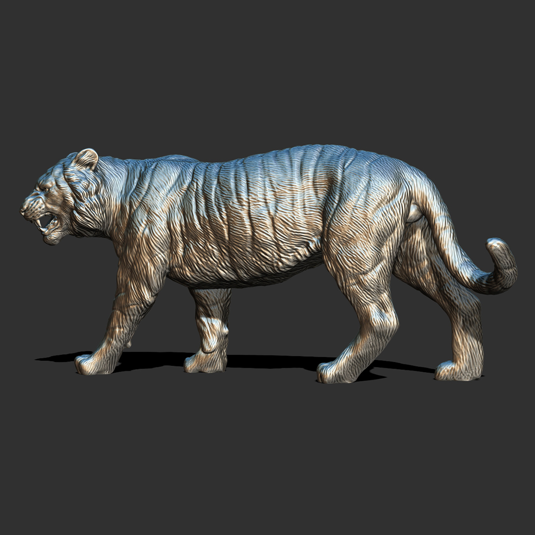 🐅 Tiger statue・ STL File for 3D printing and CNC machining - Laser ...
