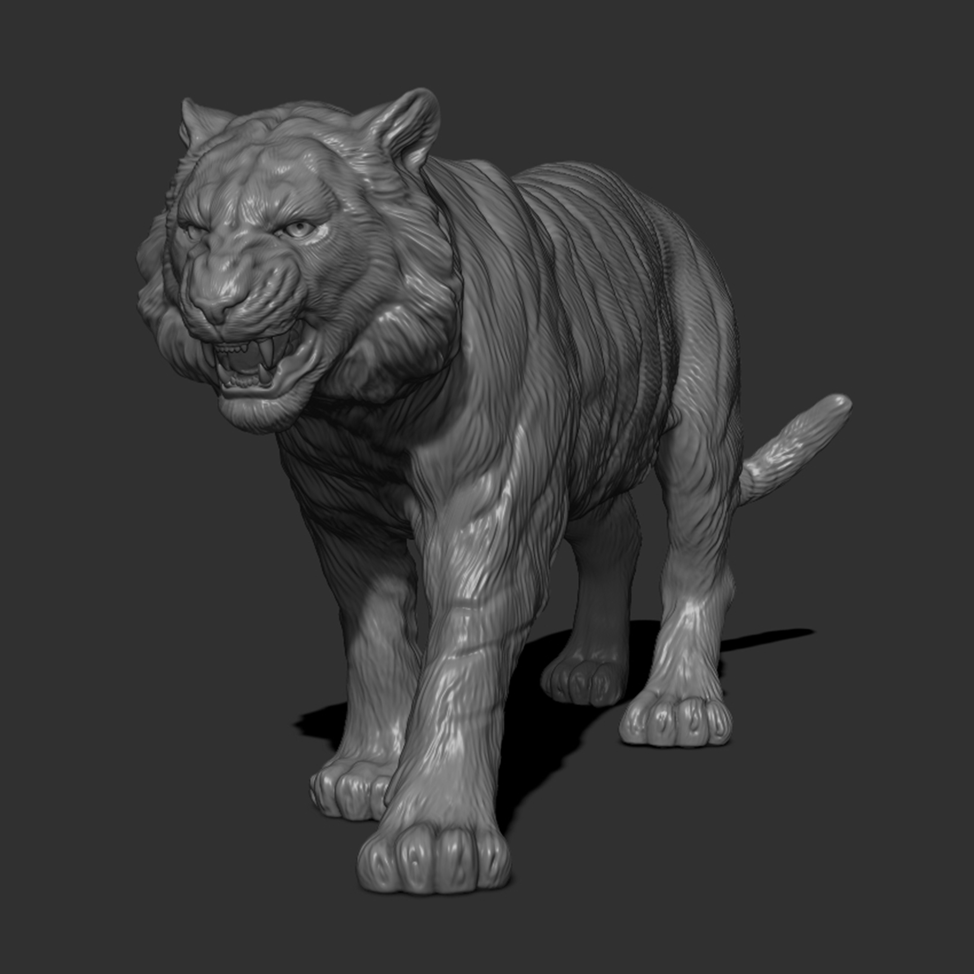 🐅 Tiger walking・ STL File for 3D printing and CNC machining - Laser ...