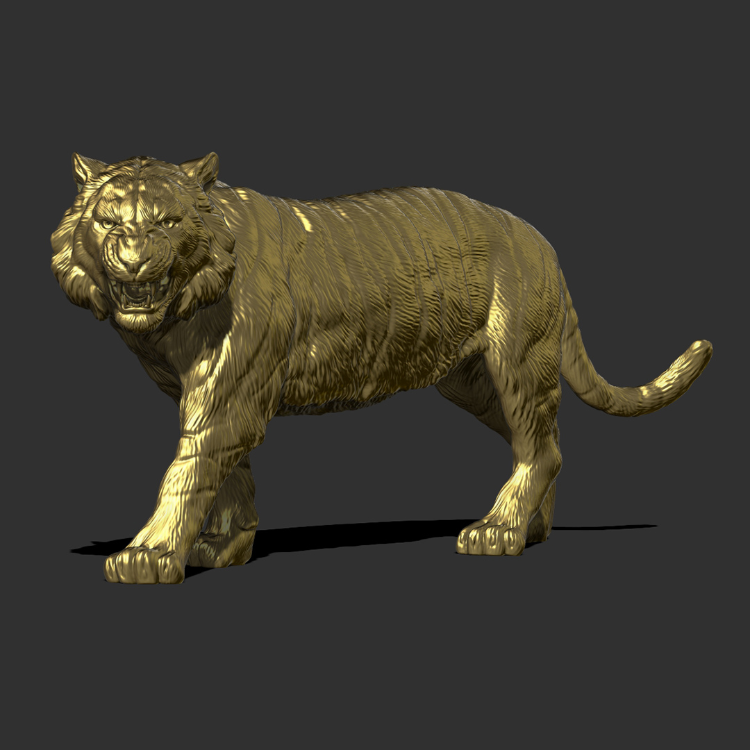 🐅 Tiger statue・ STL File for 3D printing and CNC machining - Laser ...