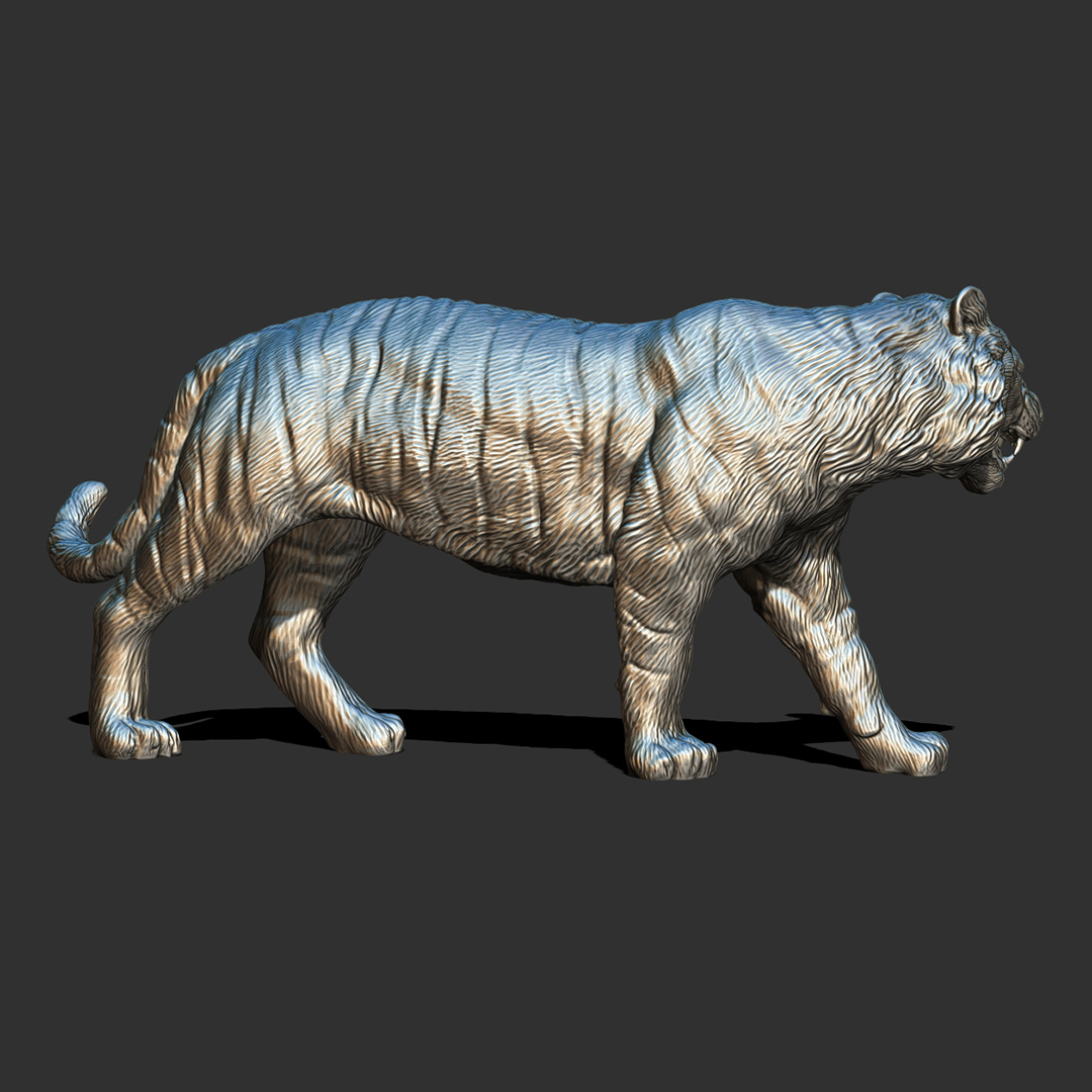 🐅 Tiger statue・ STL File for 3D printing and CNC machining - Laser ...