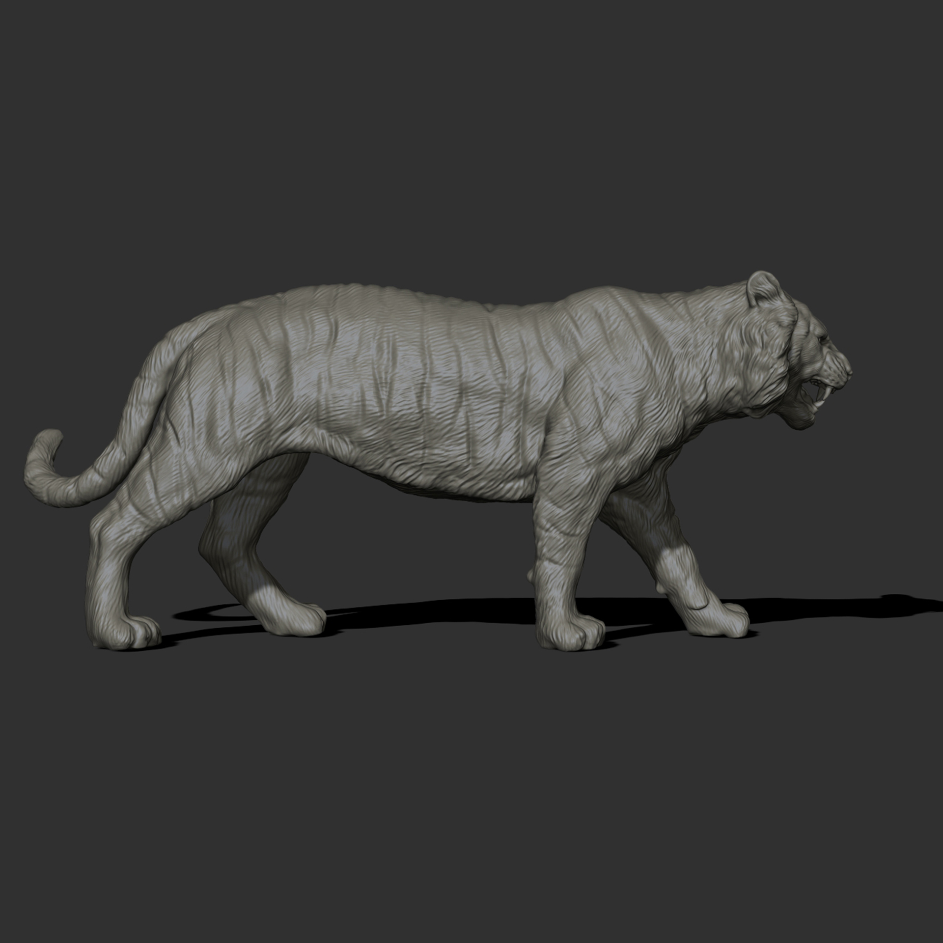 🐅 Tiger walking・ STL File for 3D printing and CNC machining - Laser ...