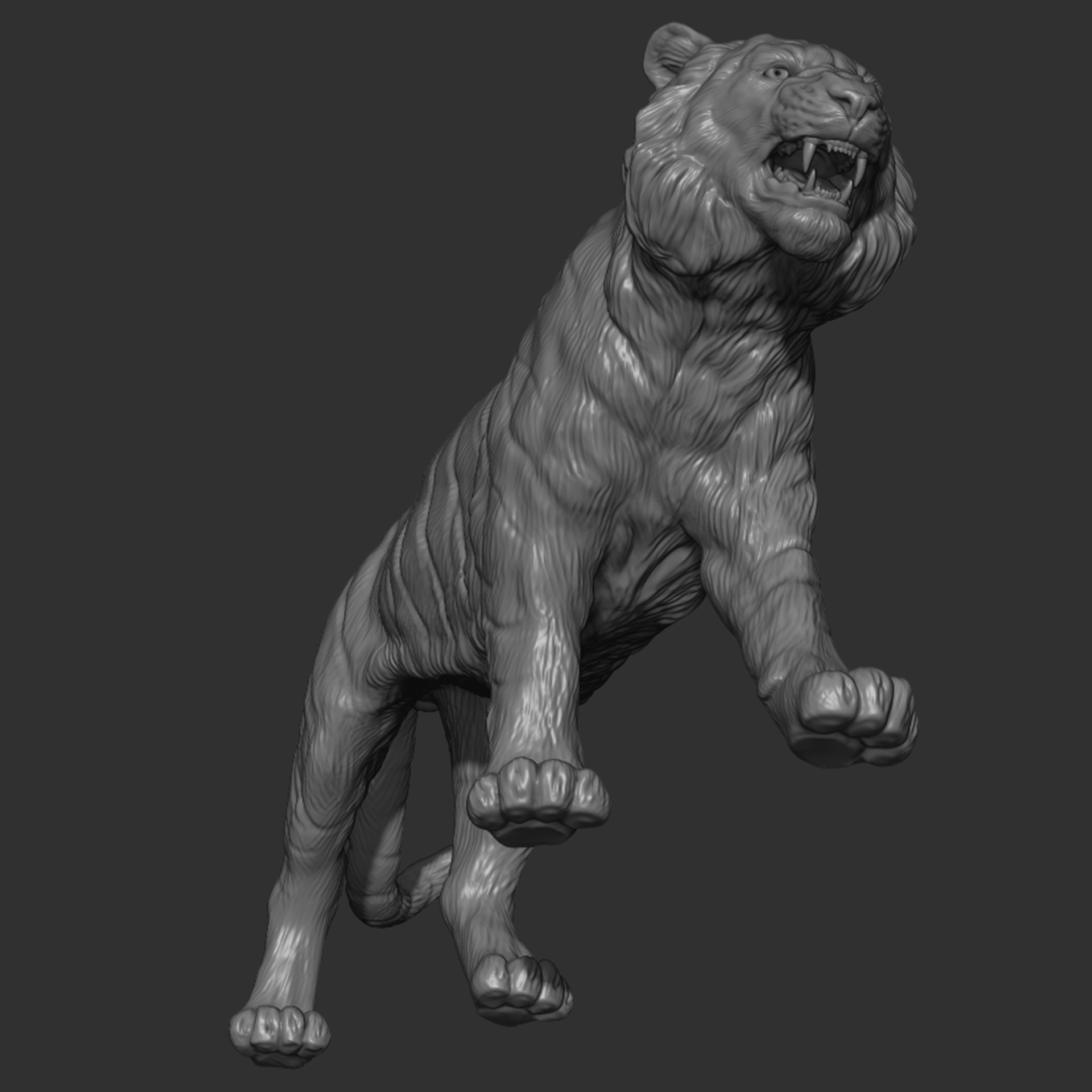🐅 Tiger walking・ STL File for 3D printing and CNC machining - Laser ...