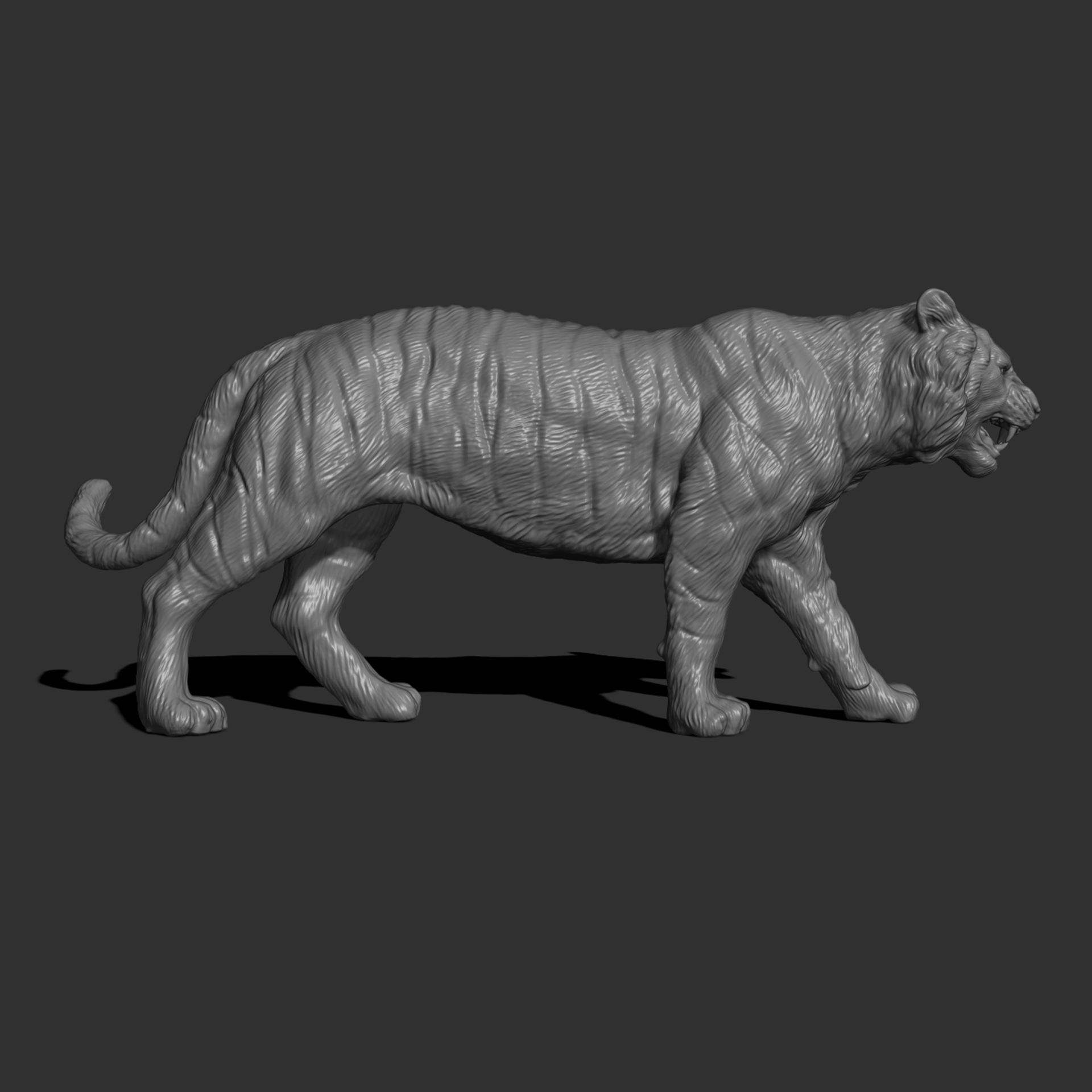 🐅 Tiger walking・ STL File for 3D printing and CNC machining - Laser ...