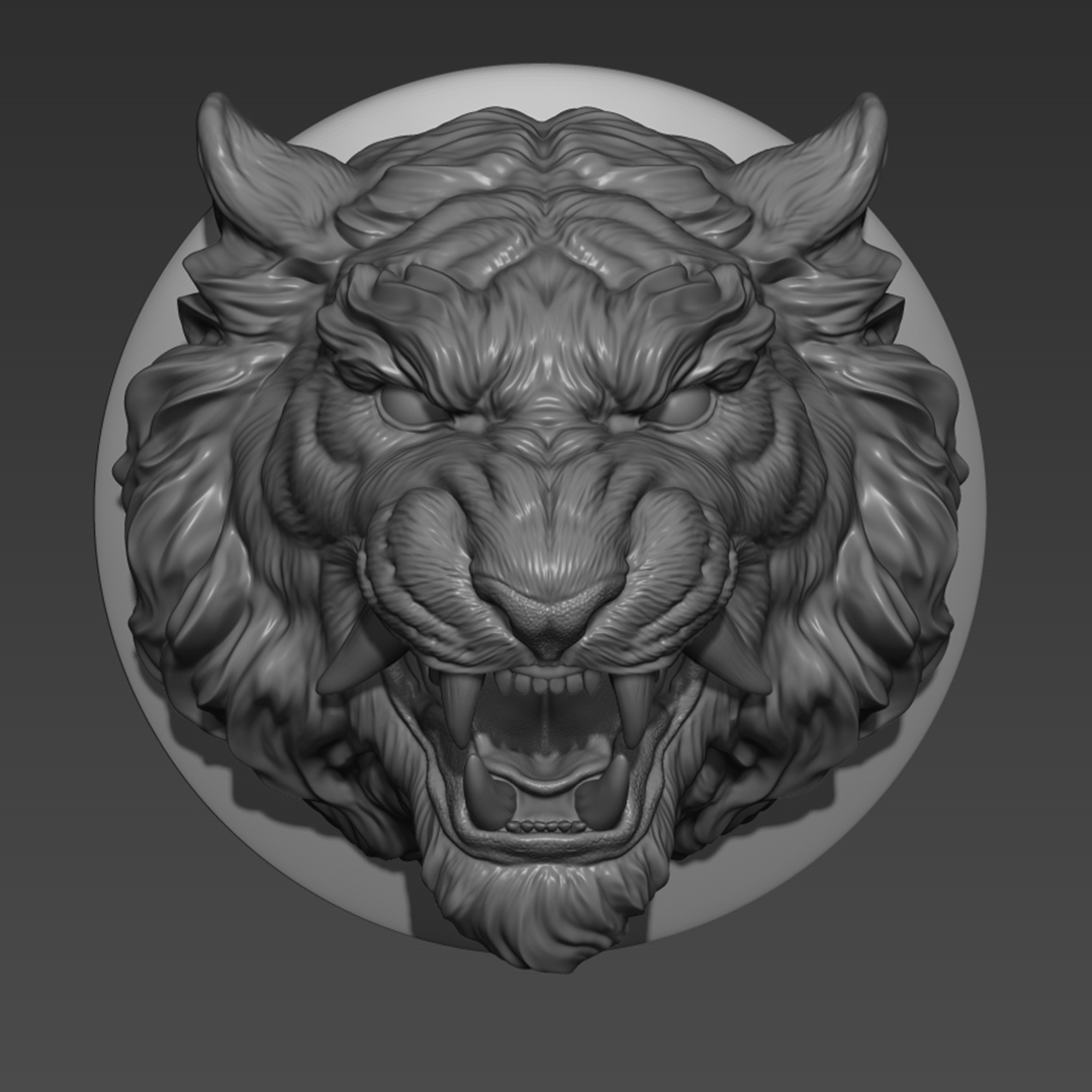 🐅 Tiger head in Japanese style・ STL File for 3D printing and CNC ...