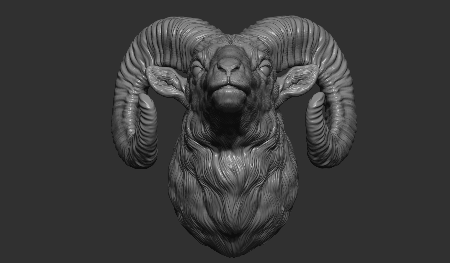 🐏 Big Horned Ram head・ STL File for ・Cults