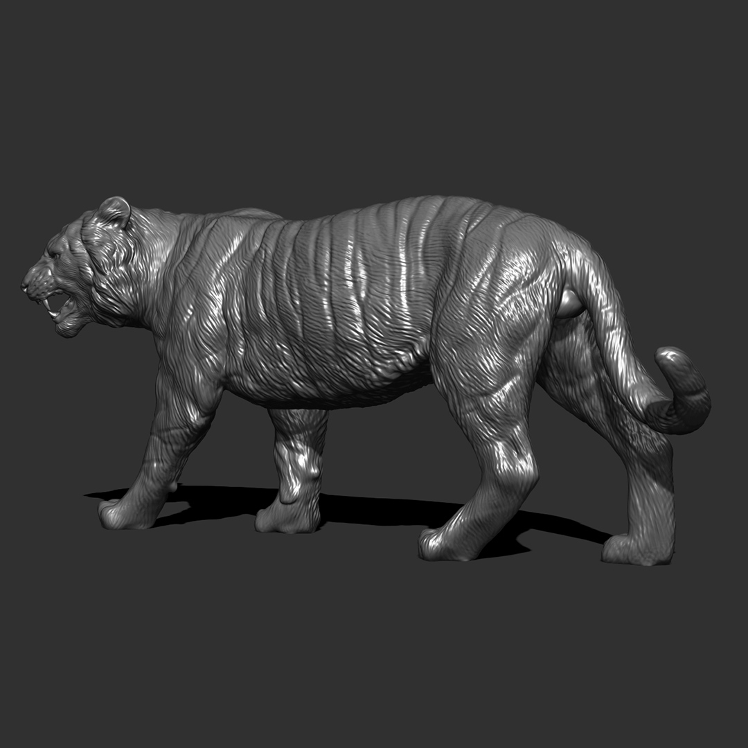 🐅 Tiger statue・ STL File for 3D printing and CNC machining - Laser ...