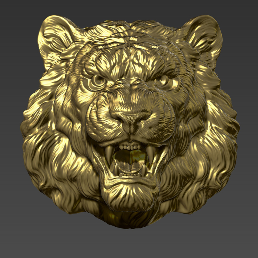 🐅 Tiger pendant・ STL File for 3D printing and CNC machining - Laser ...
