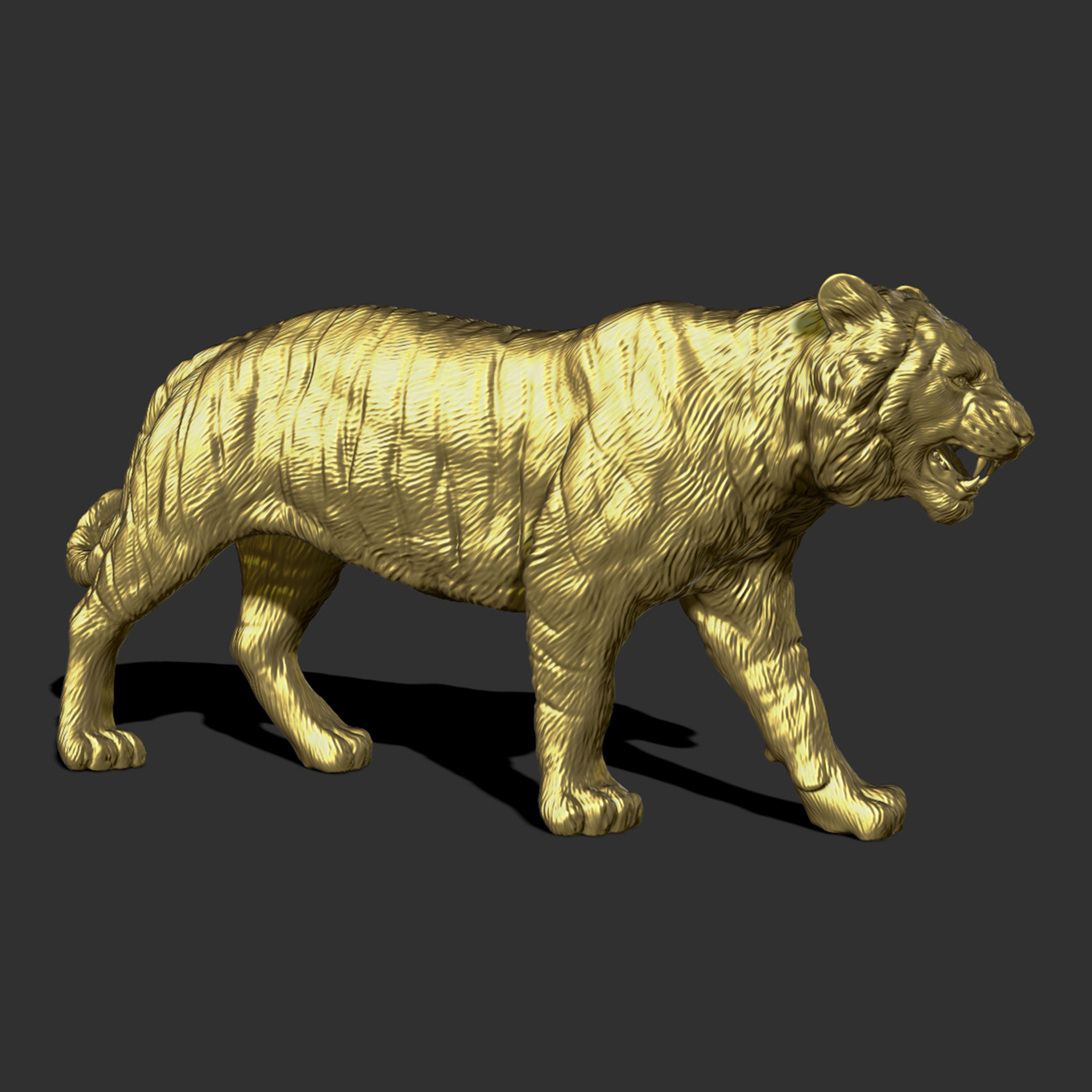 🐅 Tiger walking・ STL File for 3D printing and CNC machining - Laser ...