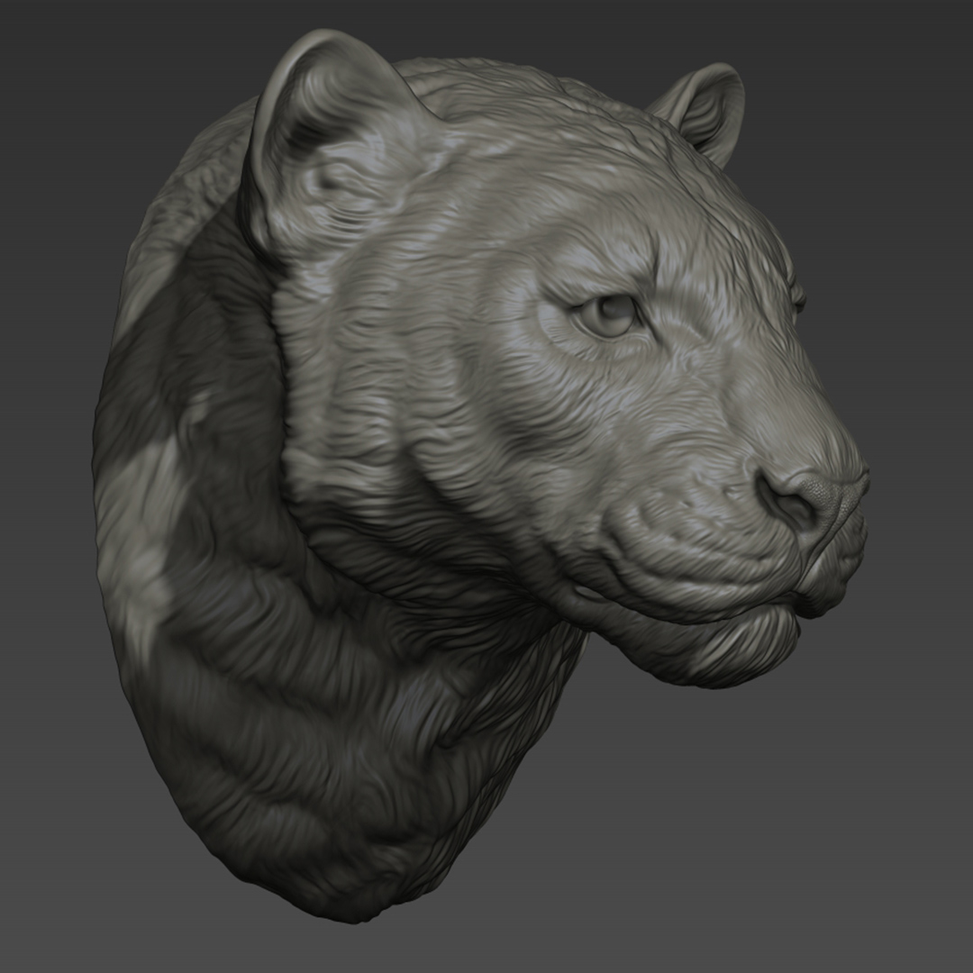 🐆 Panther leopard head・ STL File for ・Cults