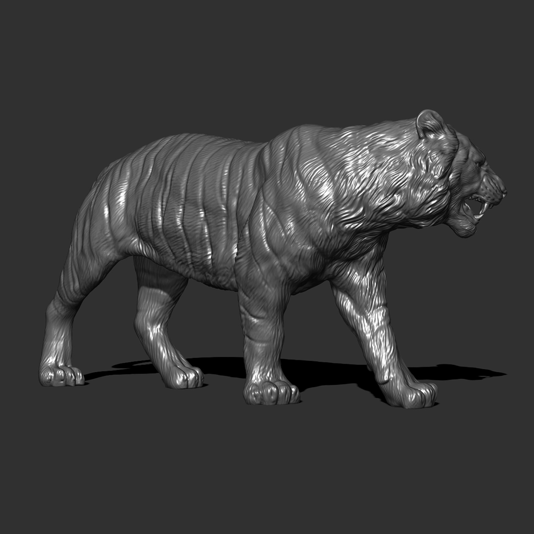 🐅 Tiger statue・ STL File for 3D printing and CNC machining - Laser ...