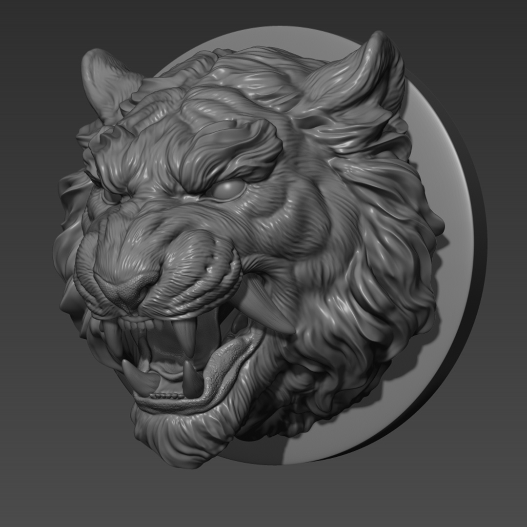 🐅 Tiger head in Japanese style・ STL File for 3D printing and CNC ...
