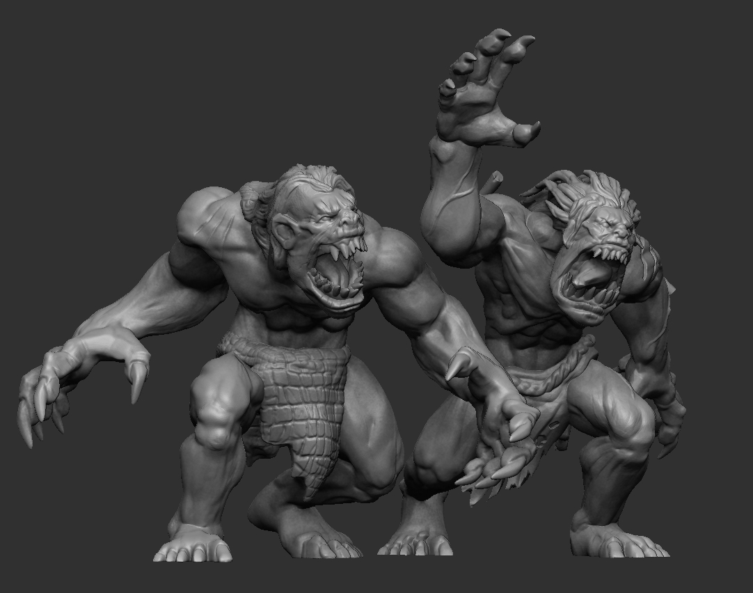 👹 Feral Ogre Set・ STL File for 3D printing・Cults