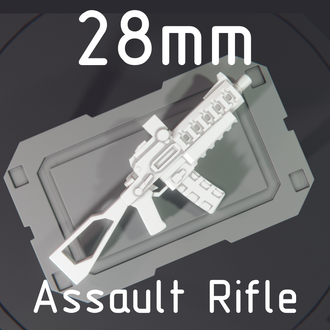🎲 28mm Assault Rifle・Free STL File for ・Cults