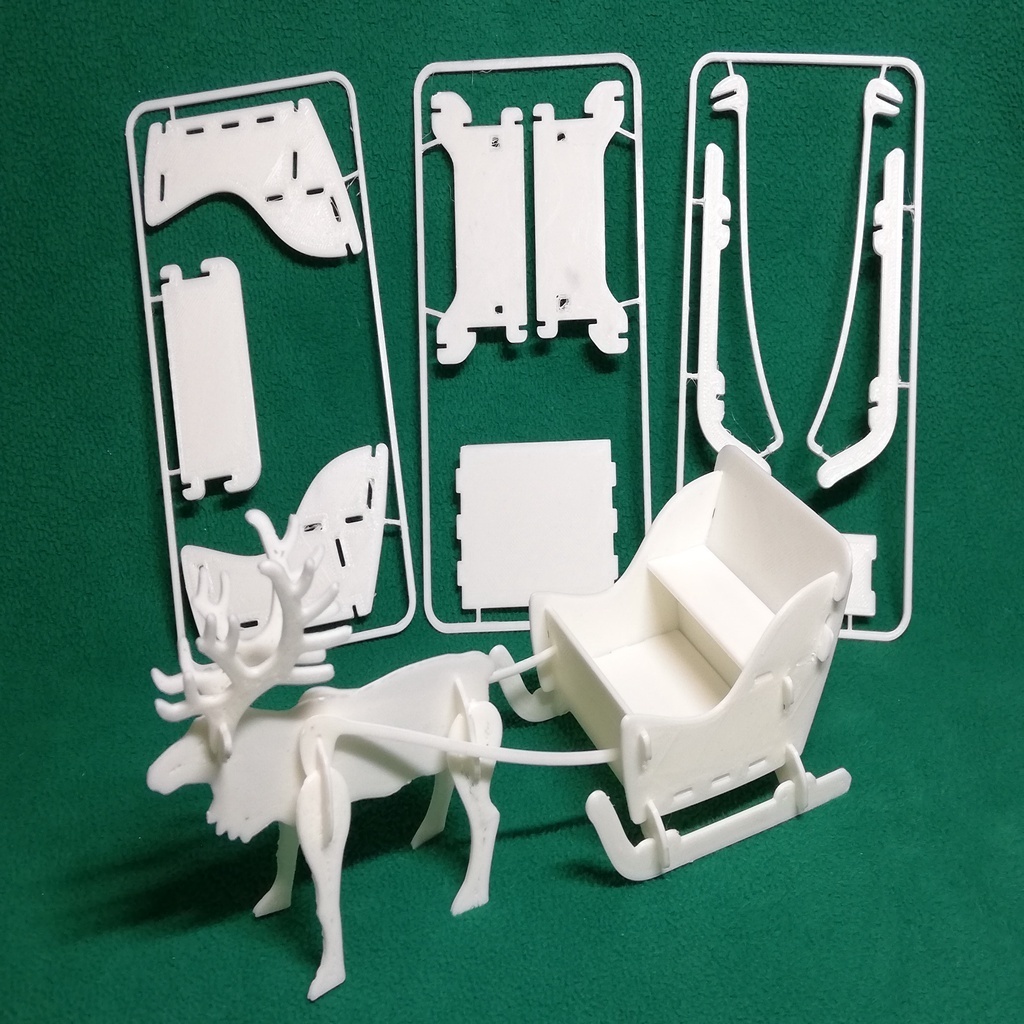 🎄 Sleigh christmas card kit 3d print・Free STL File for ・Cults