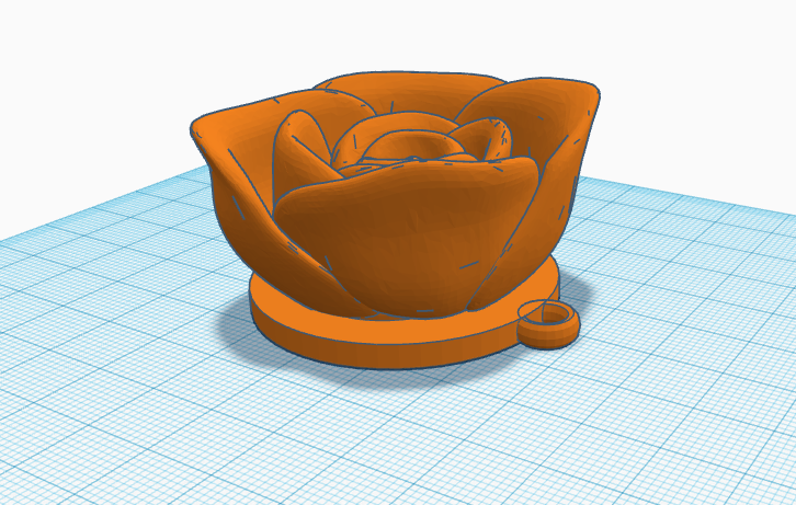 🔑 Rose-shaped key ring・Free STL File for ・Cults