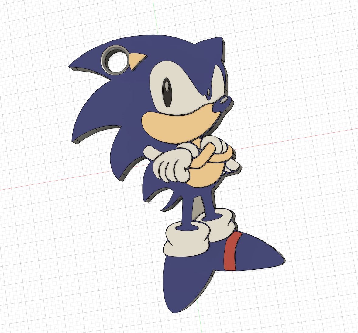 STL file Sonic key ring 🔑 ・3D printing model to download・Cults