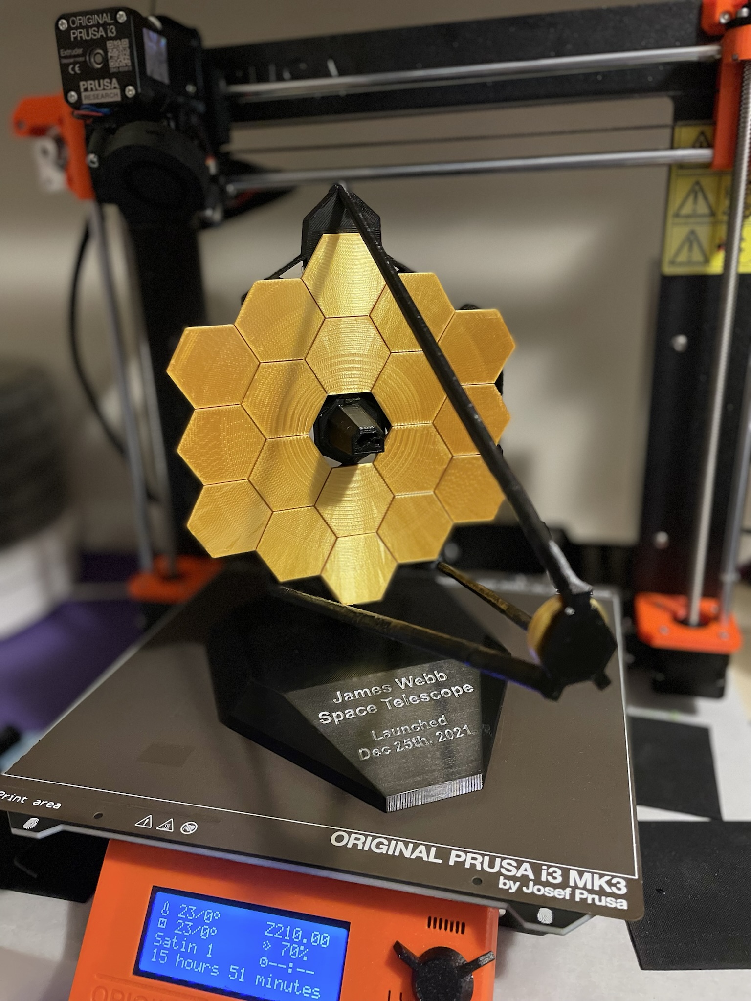 🛰 James Webb Space Telescope Mirror (1:40)・ STL File for 3D printing・Cults