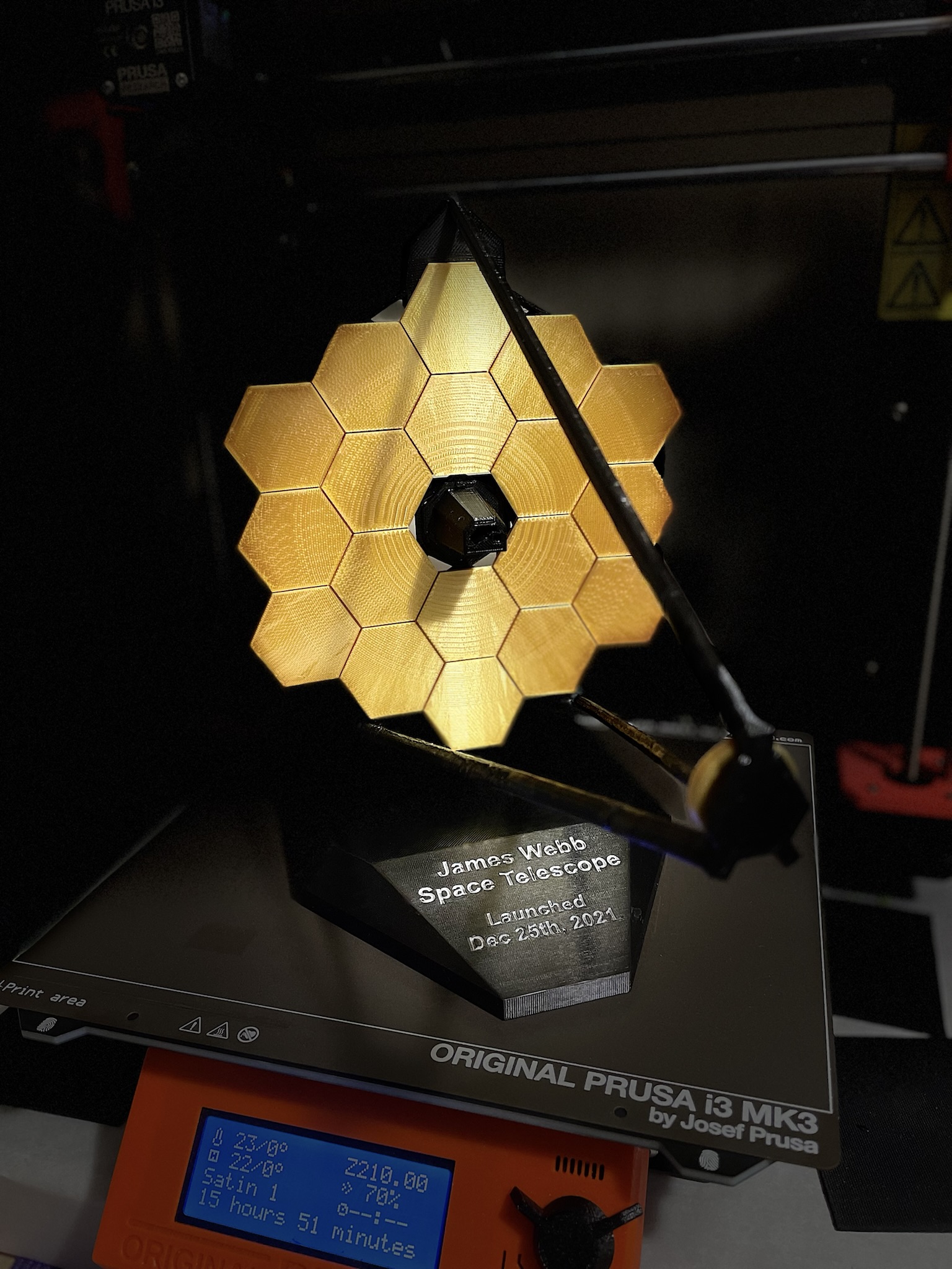 🛰 James Webb Space Telescope Mirror (1:40)・ STL File for 3D printing・Cults