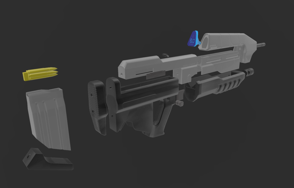 😇 MA5B Assault Rifle from Halo CE (Working lights)・Free 3D File for ・Cults