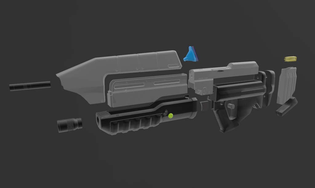 😇 MA5B Assault Rifle from Halo CE (Working lights)・Free 3D File for ・Cults