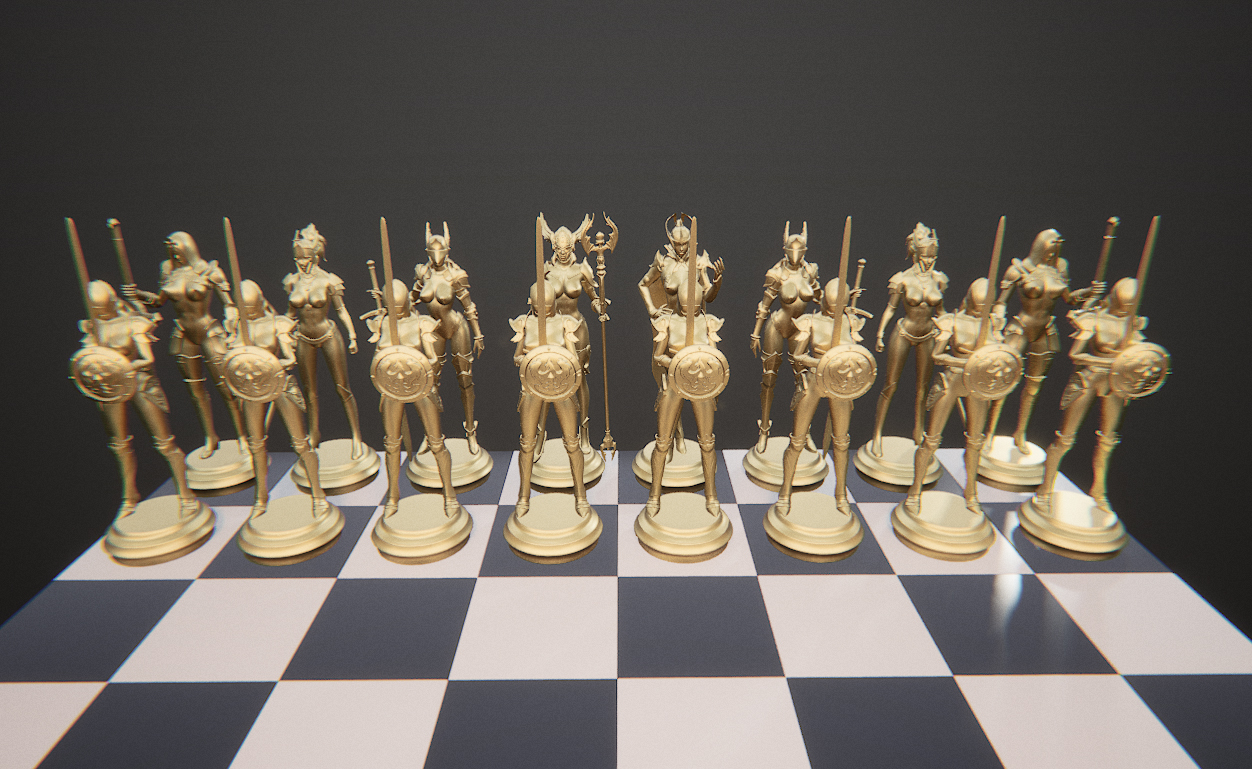 OBJ file CHESS SET - KNIGHT THEME - BASIC SET ♟️ ・3D printing design to ...
