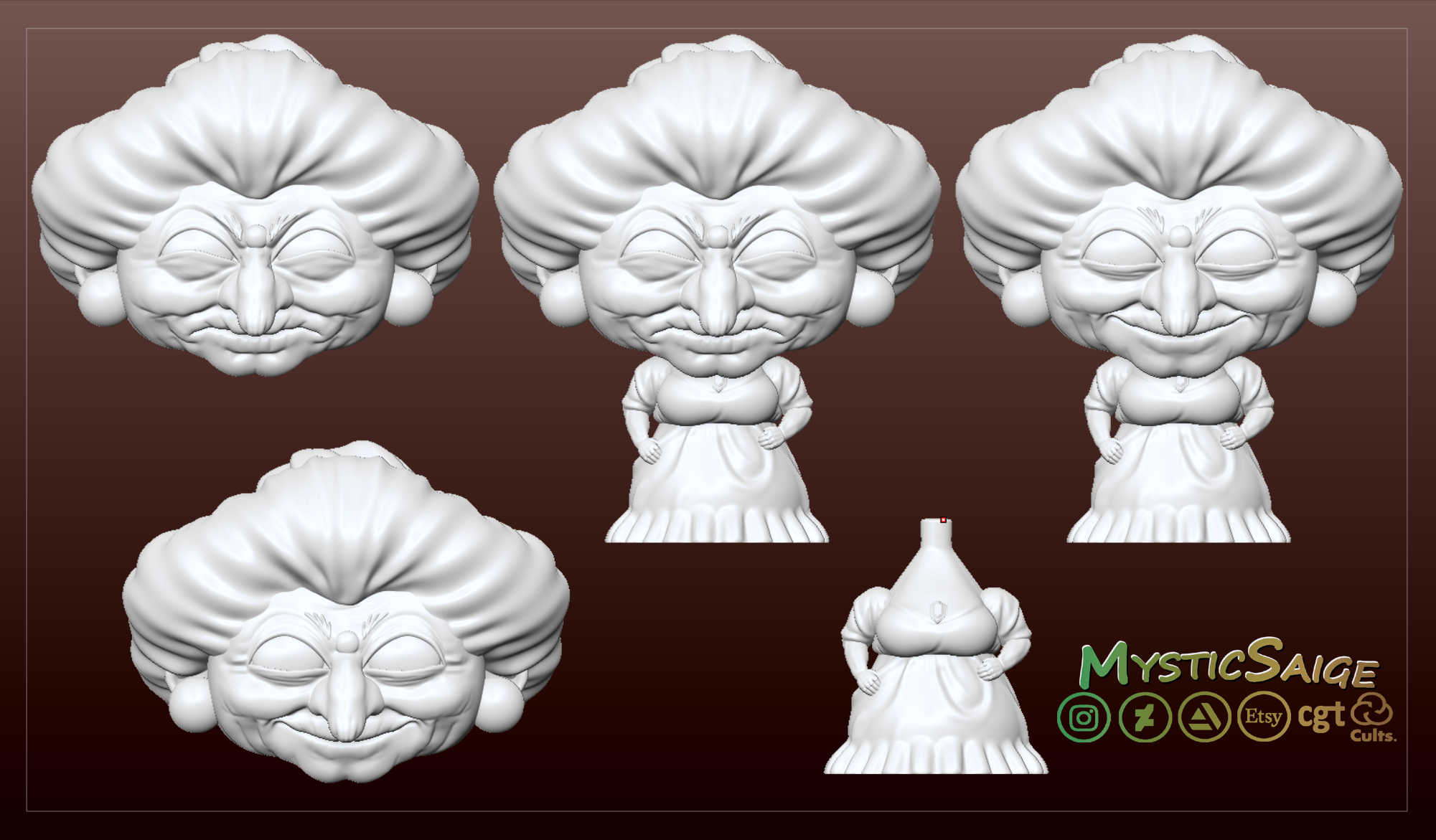 3D file Yubaba-Zeniba 3D Print 🧙‍♀️ ・3D printable model to download・Cults