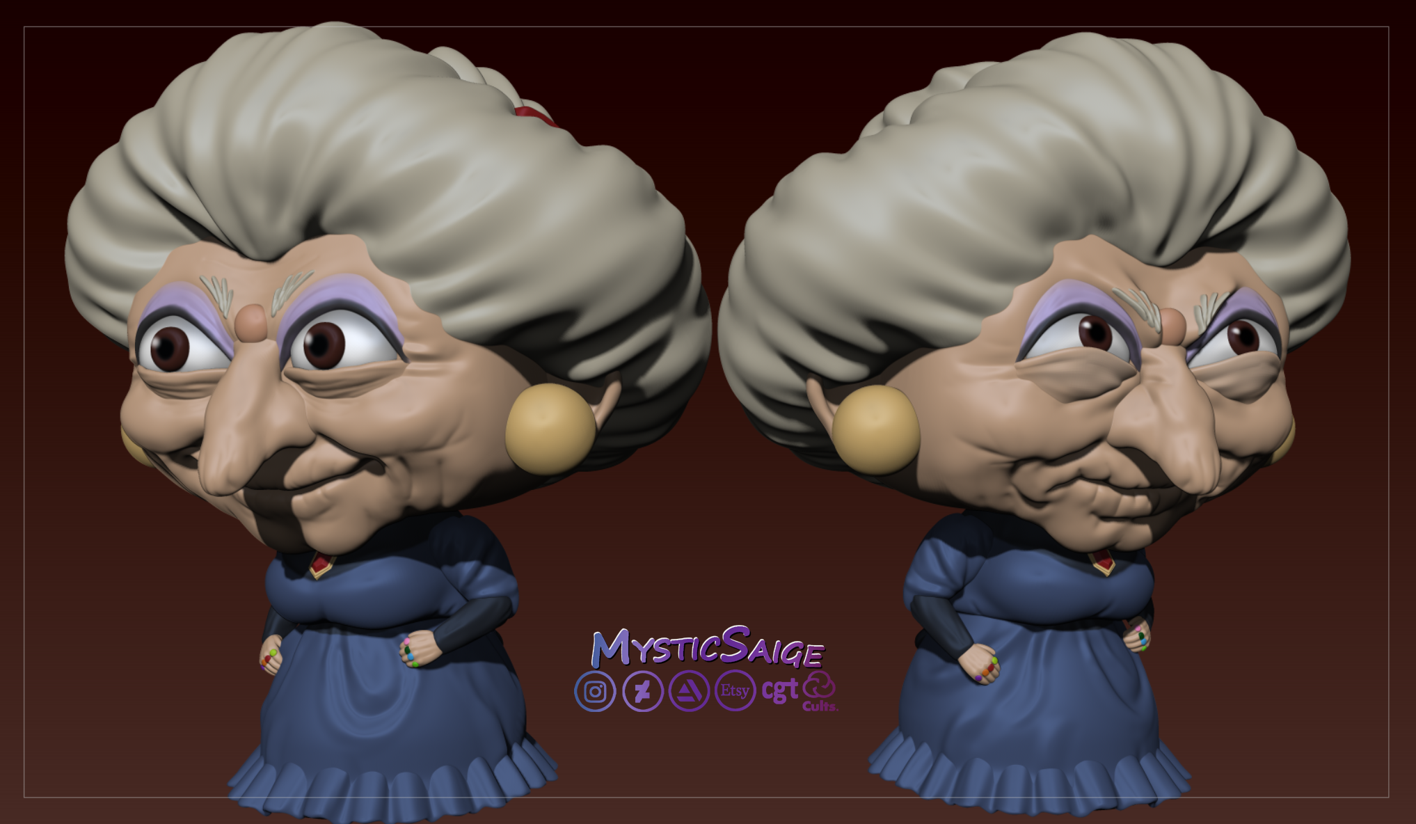 3D file Yubaba-Zeniba 3D Print 🧙‍♀️ ・3D printable model to download・Cults