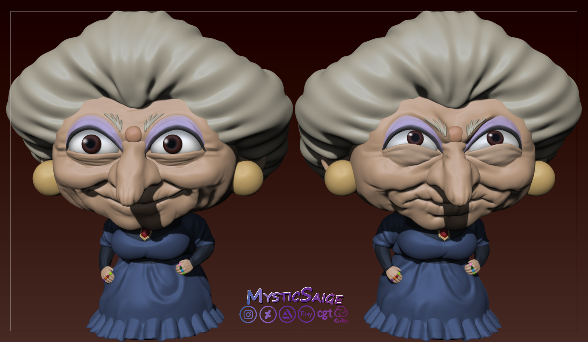 3D file Yubaba-Zeniba 3D Print 🧙‍♀️ ・3D printable model to download・Cults