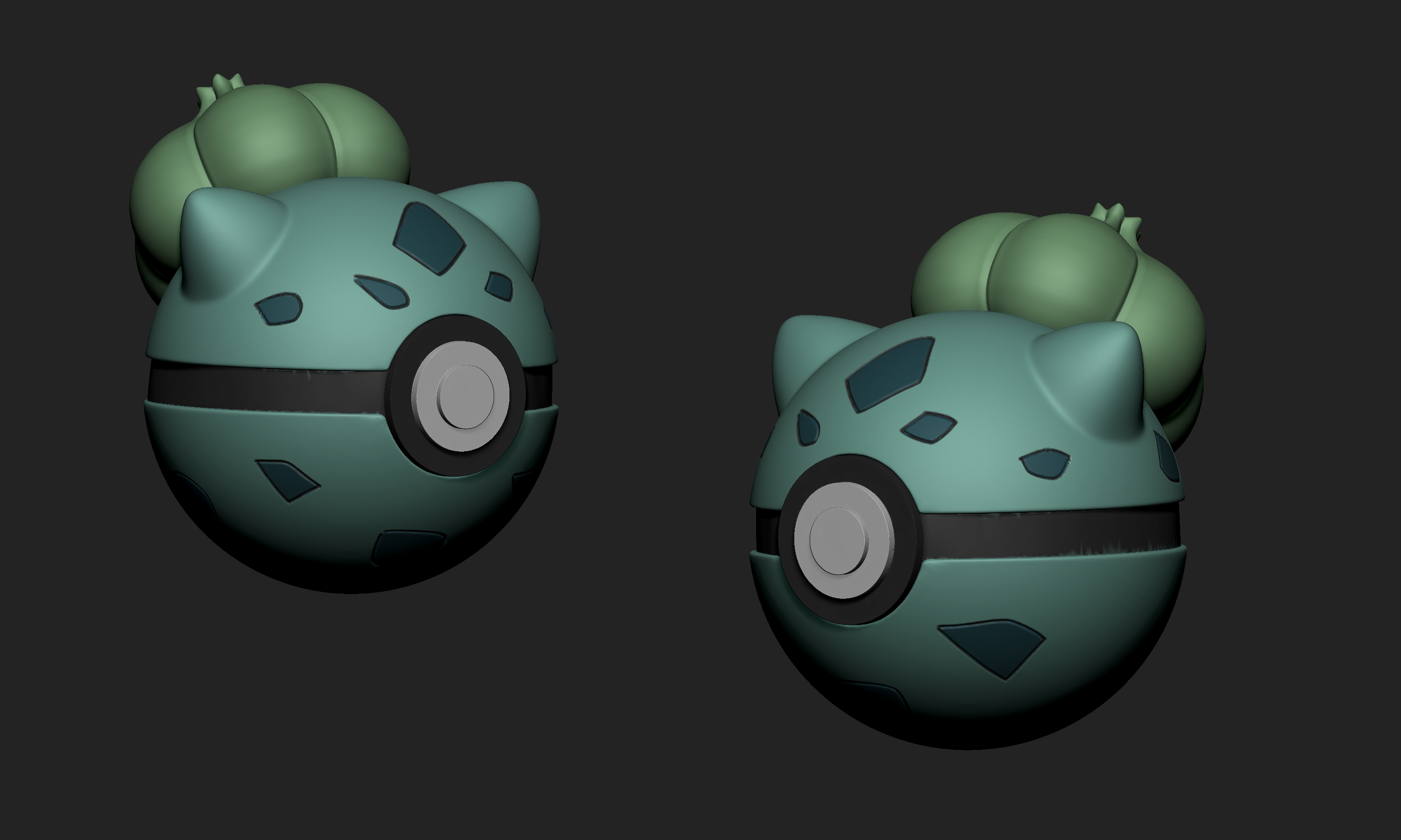 🐉 Pokemon Bulbasaur Pokeball・Archivo STL Gratis para ・Cults