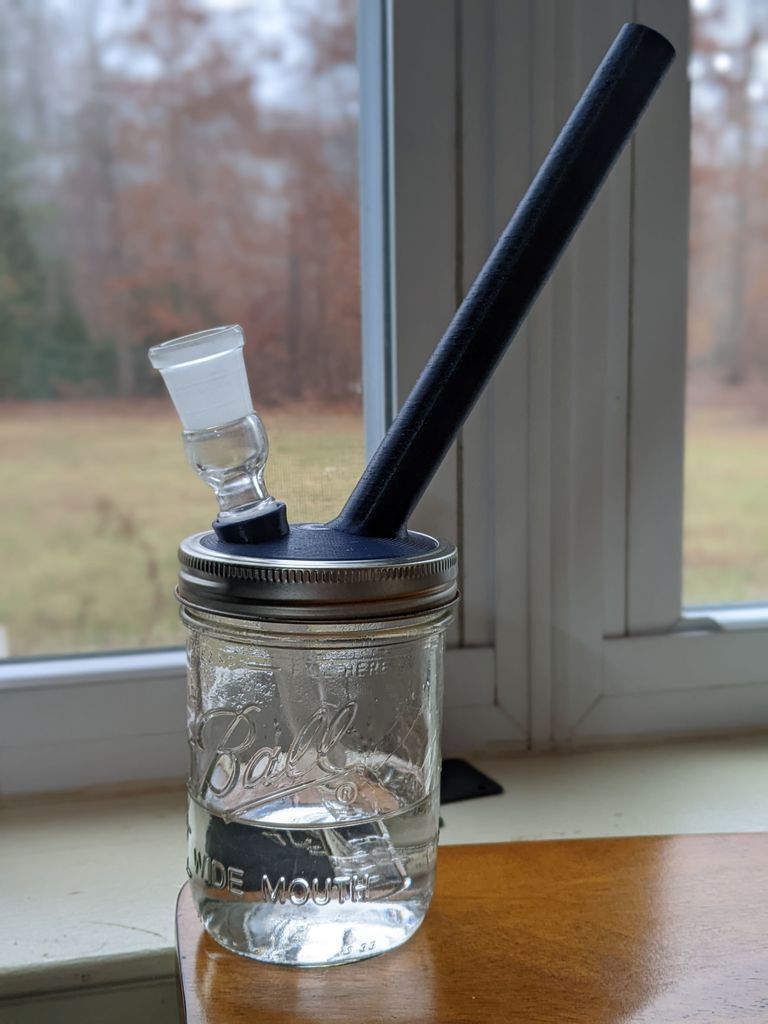 🚰 JarJarBongTop -- Water Pipe Mason Jar Top・Free STL File for ・Cults
