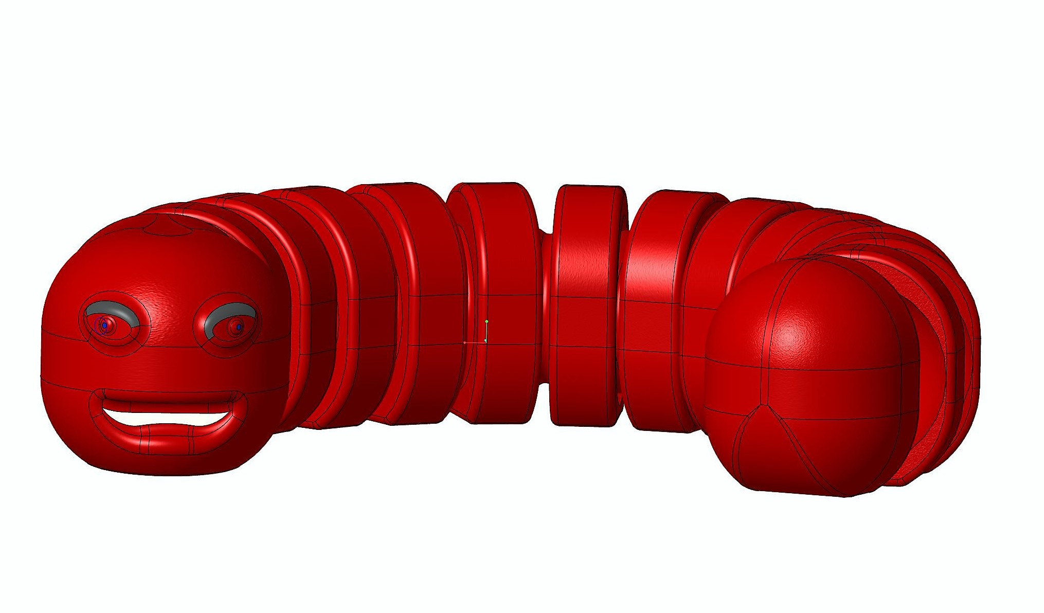 🪱 Flexible worm Marty with ball joint・Free STL File for ・Cults