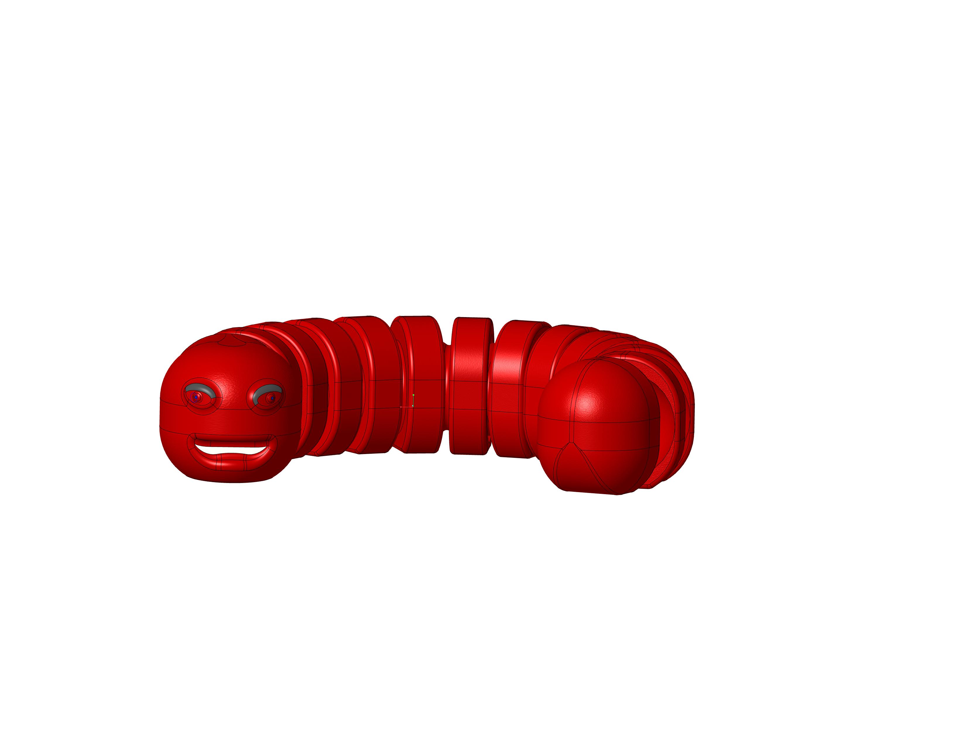 🪱 Flexible worm Marty with ball joint・Free STL File for ・Cults