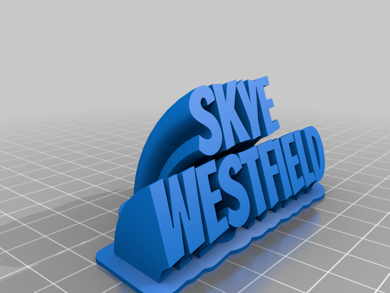 🏢 skyeMy Customized Sweeping 2-line name plate (text)・Free 3D File for ...