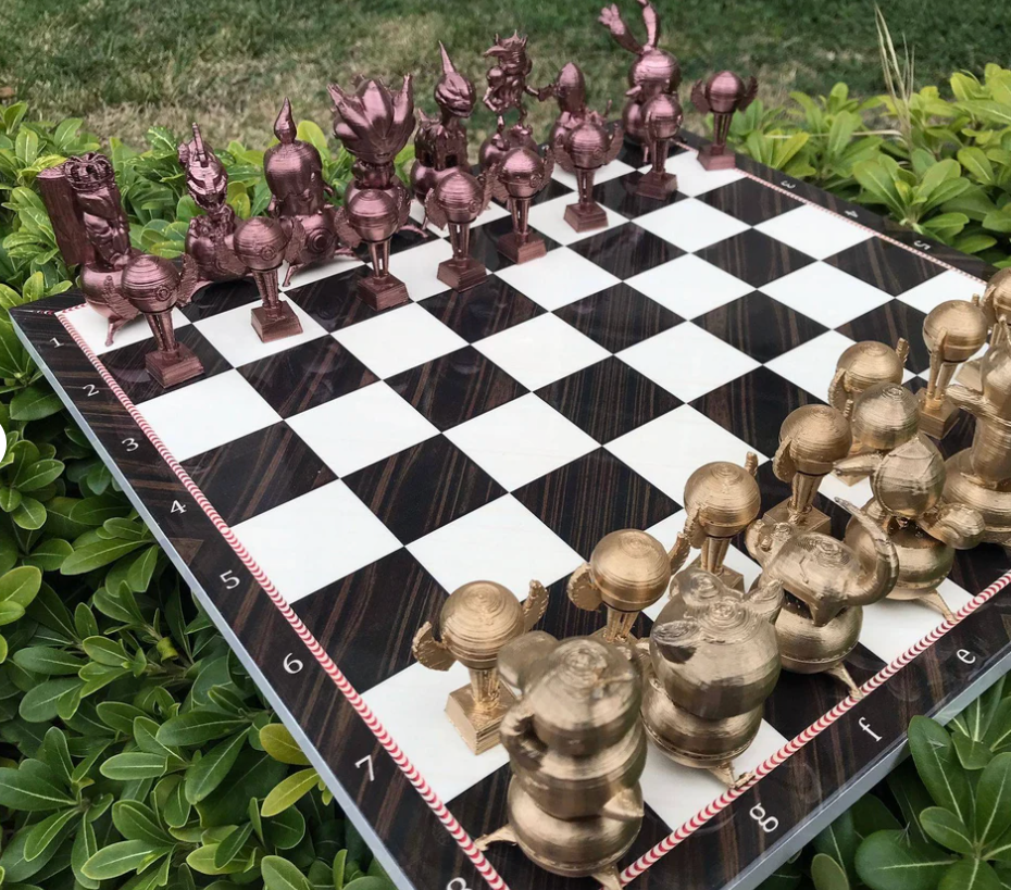 STL file Pokemon Chess Set | Balbasur | Pikachu | Pokemon 2 side chess ...