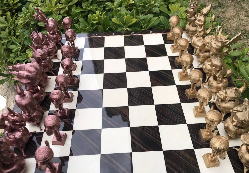 🐉 Pokemon Chess Set | Balbasur | Pikachu | Pokemon 2 side chess set ...