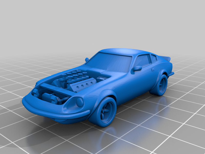 🚗 Fairlady 240ZG powered by F1 engine, 1/64 scale・Free STL File for ・Cults