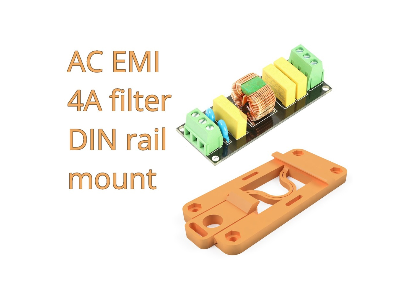 Free STL file AC EMI 4A filter DIN rail mount 🧑‍🔧 ・Object to download ...