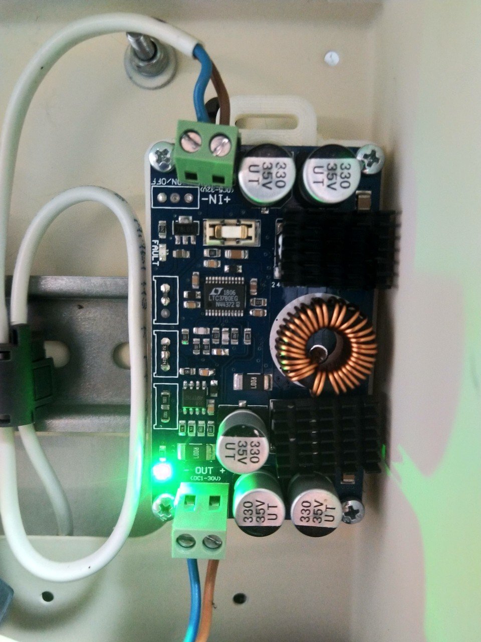 3D printing DC-DC LTC3780 module DIN rail mount・Cults